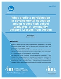 Dev ed participation at community colleges in Oregon