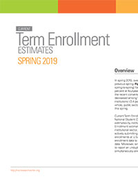 Report: Current Term Enrollment – Spring 2019, National Student research